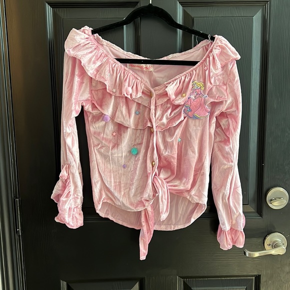 Disney | Tops | Nwt Sleeping Beauty Pink Velvet Top | Poshmark